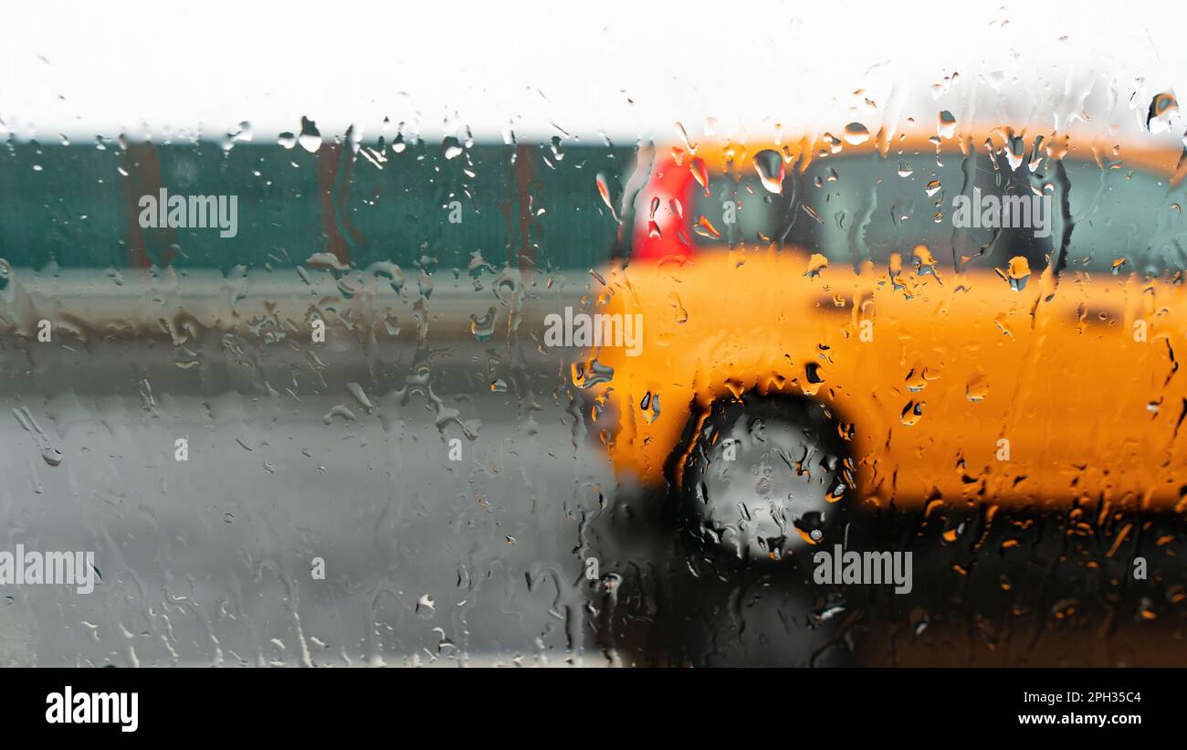 raindrops on a car glass Stock Photo - Alamy