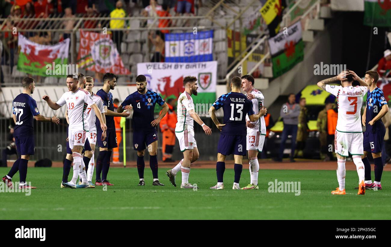 Split, Croatia. 25th Mar, 2023. SPLIT, CROATIA - MARCH 25: Wales and ...