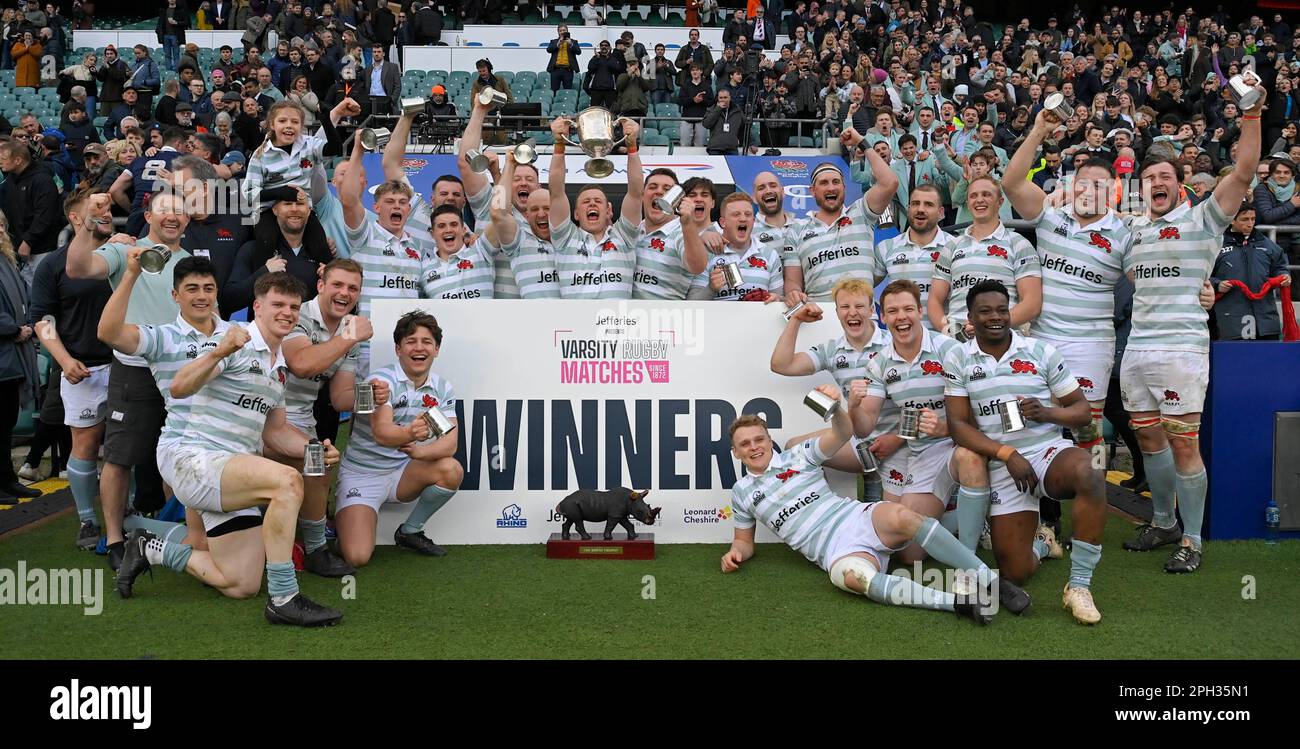 LONDON, ENGLAND March 25: CAMBRIDGE wins The Varsity Match between ...
