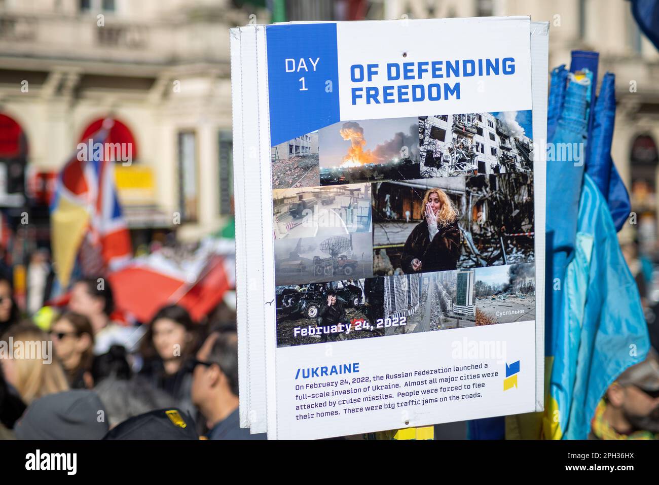 London, UK. 25th Mar, 2023. Ukrainian and Iranian opposition activists ...