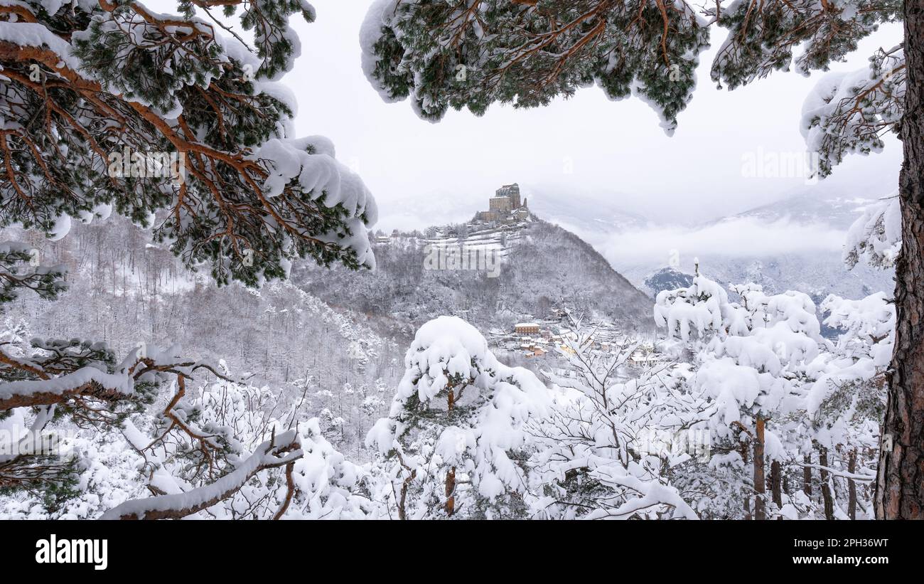 Image of the Ancient/ Abbey of San Michele built on Mount Pirchiriano ...