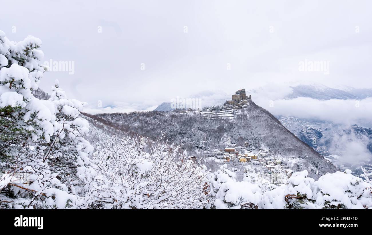 Image of the Ancient/ Abbey of San Michele built on Mount Pirchiriano ...