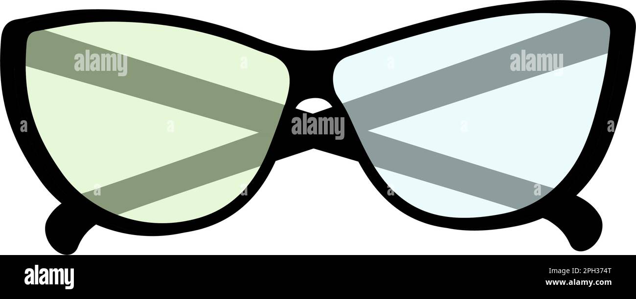 Glasses with black frames and colored lenses Happy glasses day. Sticker ...