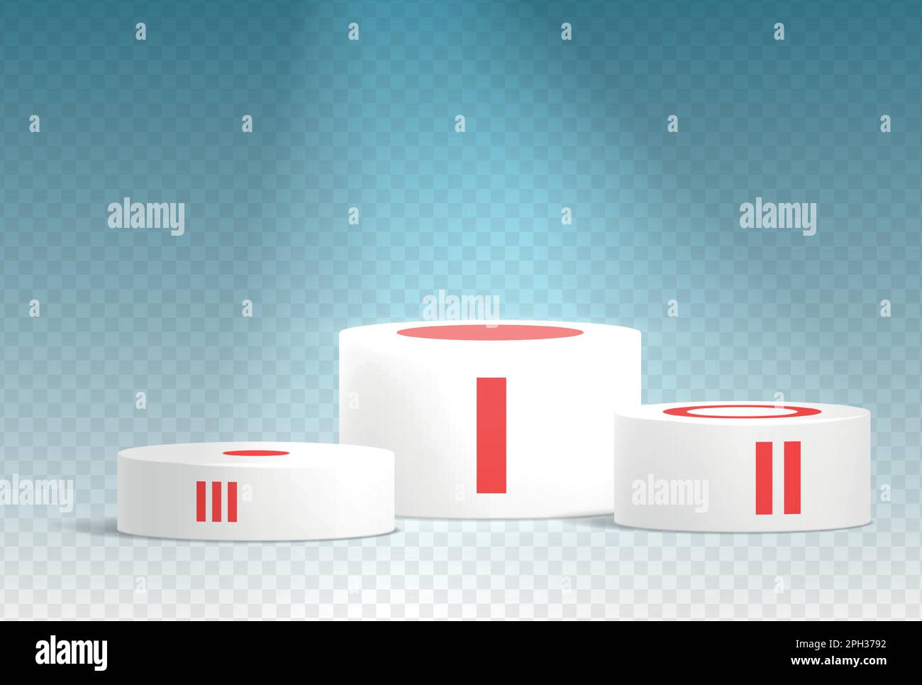 White winners podium with red numbers. Stage for awards ceremony ...