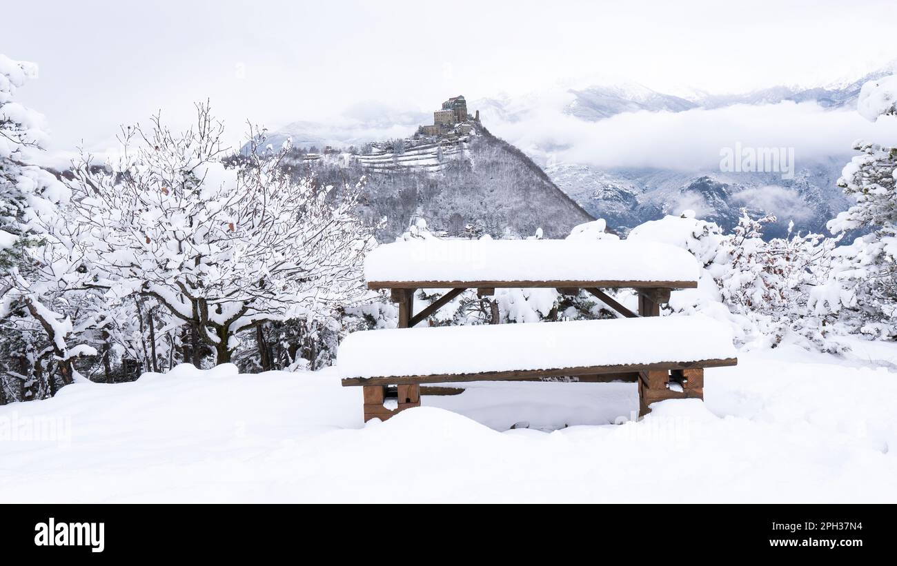 Image of the Ancient/ Abbey of San Michele built on Mount Pirchiriano ...