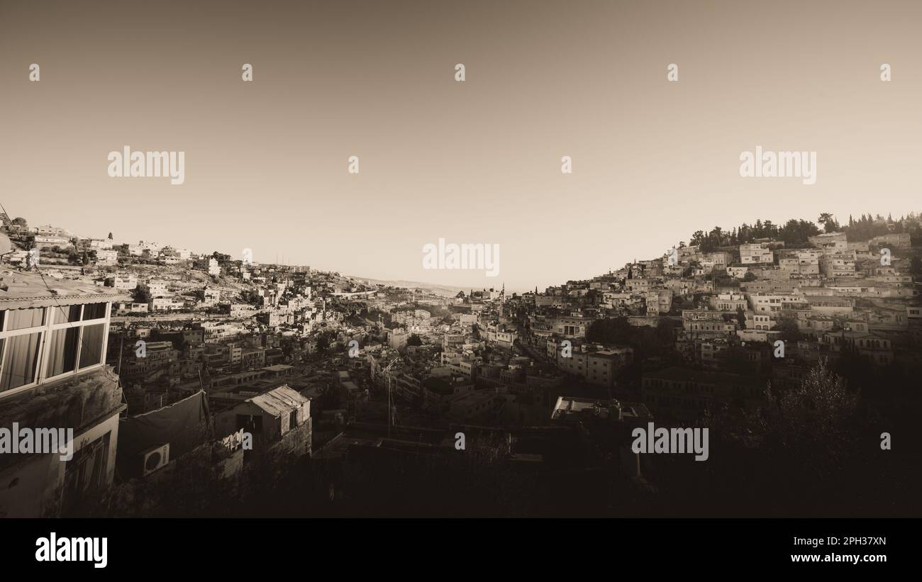 Panoramic image for Al Salt City showing buildings, cityscape and ...