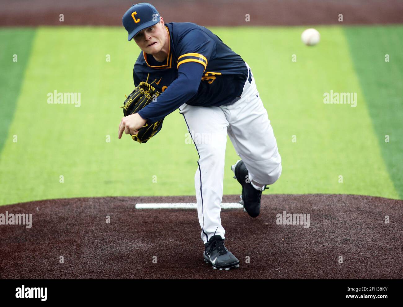Coppin State University pitcher Liam McCallum (99) throws during an ...