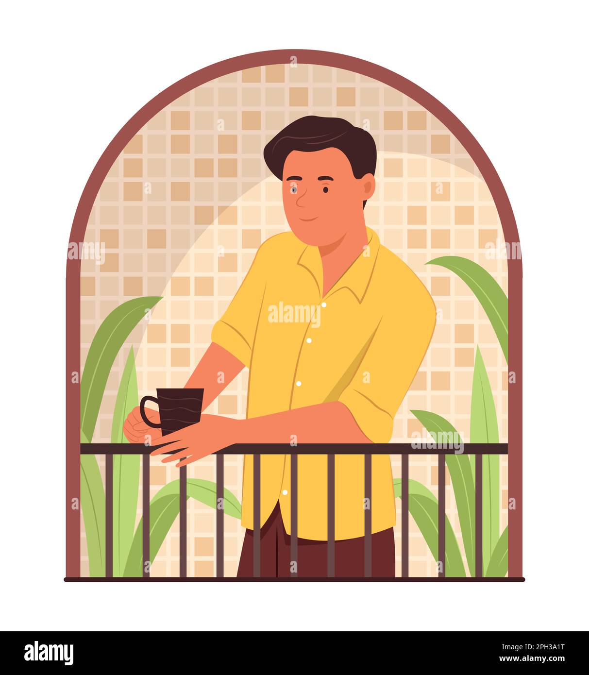 Balcony standing Stock Vector Images - Alamy