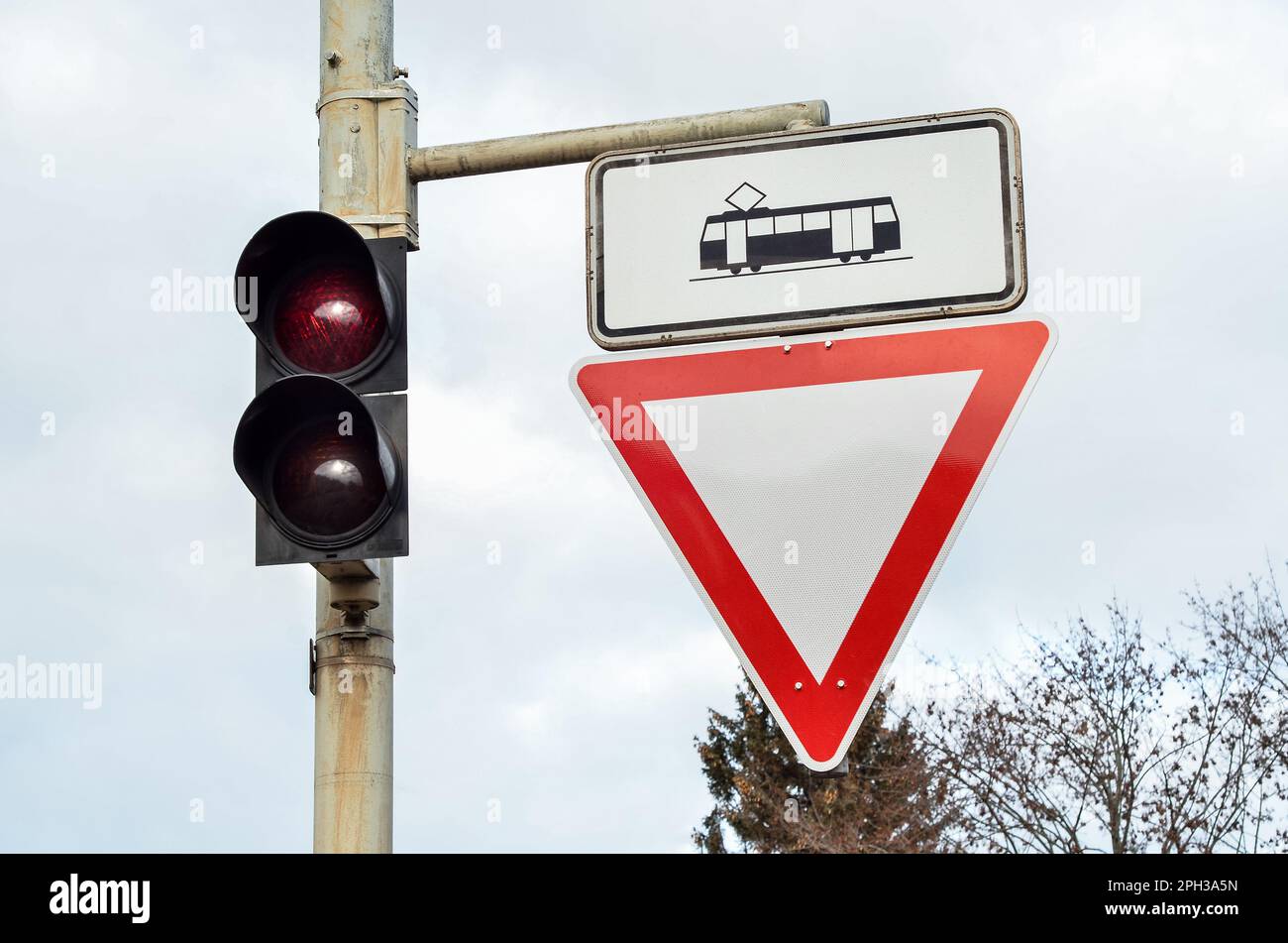 View of traffic signs in city, closeup Stock Photo - Alamy