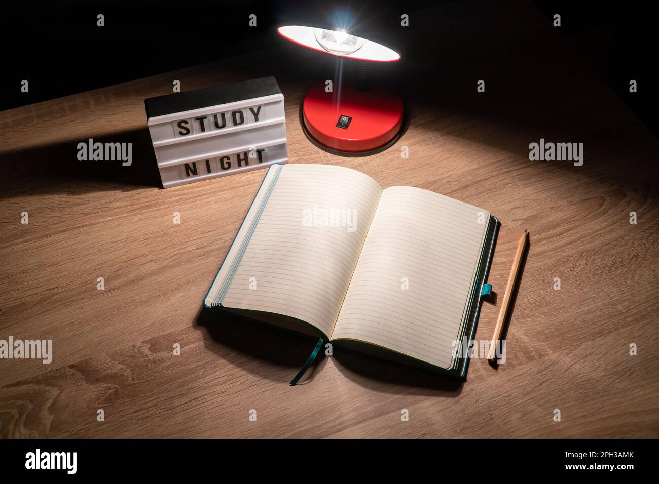 Study table concept. Cozy study room environment. Back to school ...