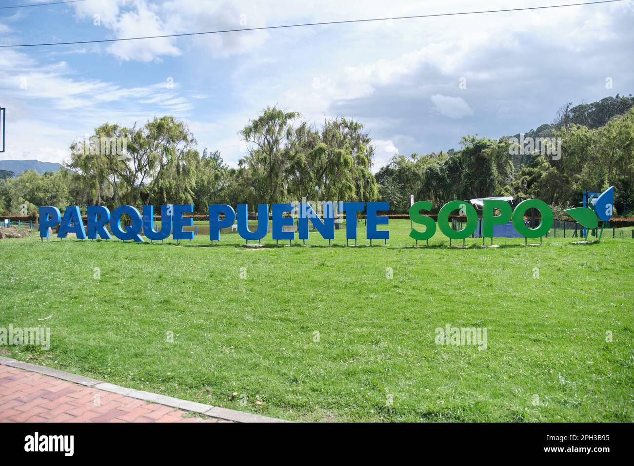 January 22, 2023, Sopo, Cundinamarca, Colombia: Sopo Bridge Park sign ...