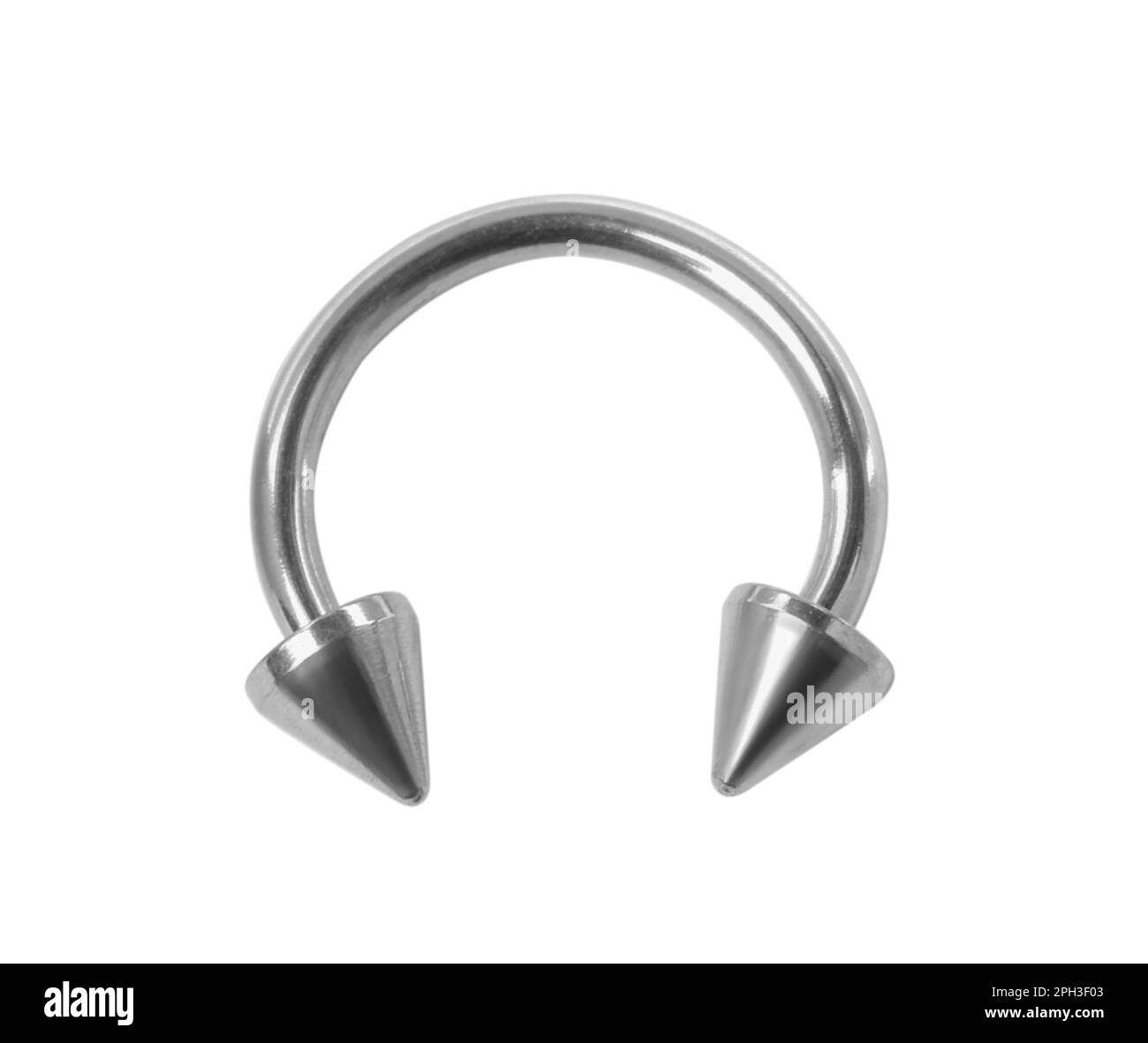 Piercing jewelry. Circular barbell isolated on white Stock Photo - Alamy