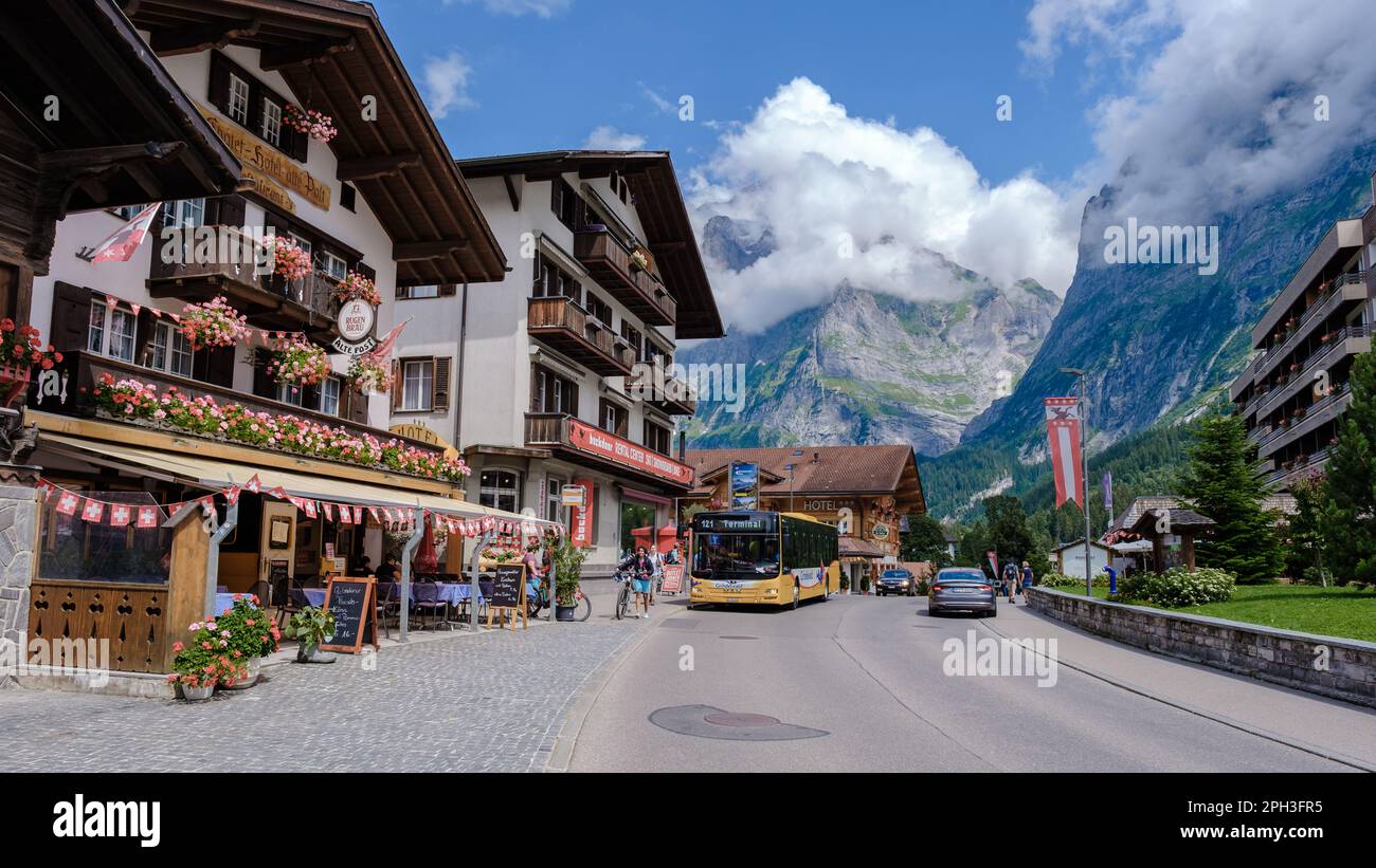 Grindelwald, Switzerland July 2021 with parts of Mattenberg in the ...