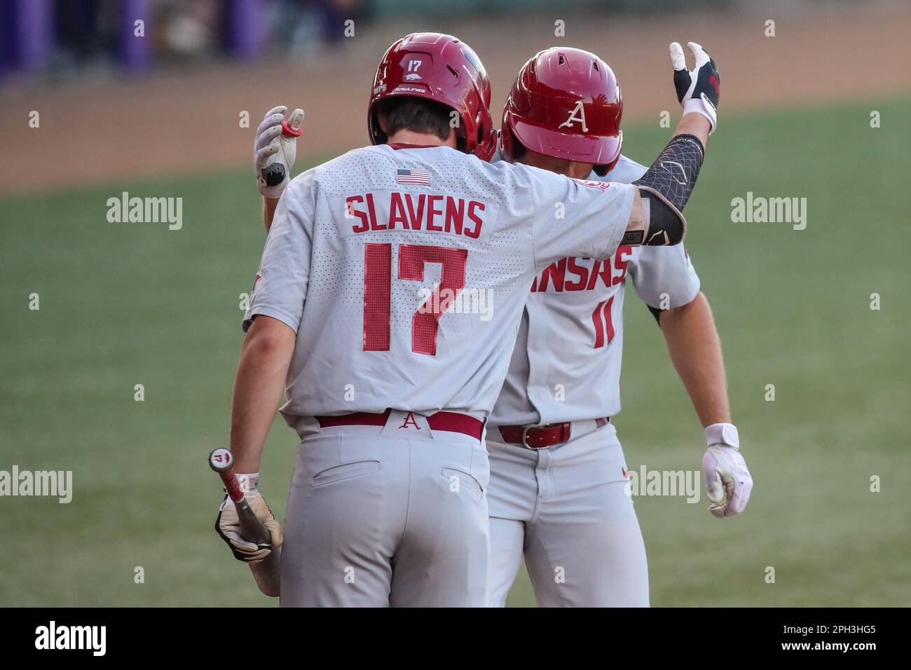 Baton Rouge, LA, USA. 25th Mar, 2023. Arkansas Jared Wegner (11) is ...