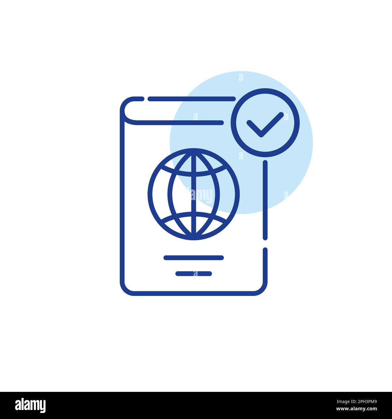 Approved travel document. Passport with Earth symbol. Pixel perfect ...