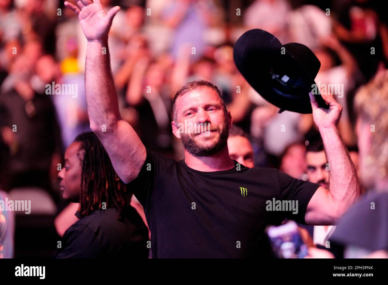 SAN ANTONIO, TEXAS - March 25: Donald "Cowboy" Cerrone reacts to his ...