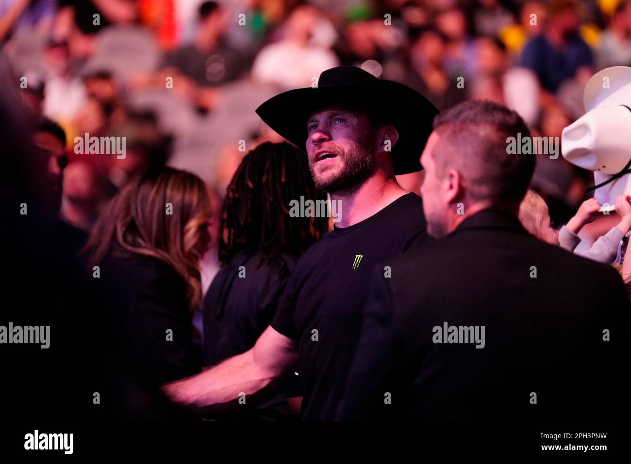 SAN ANTONIO, TEXAS - March 25: Donald "Cowboy" Cerrone reacts to his ...
