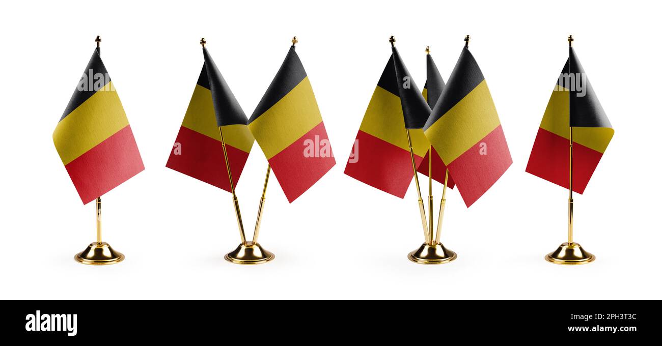 Small national flags of the Belgium on a white background Stock Photo ...