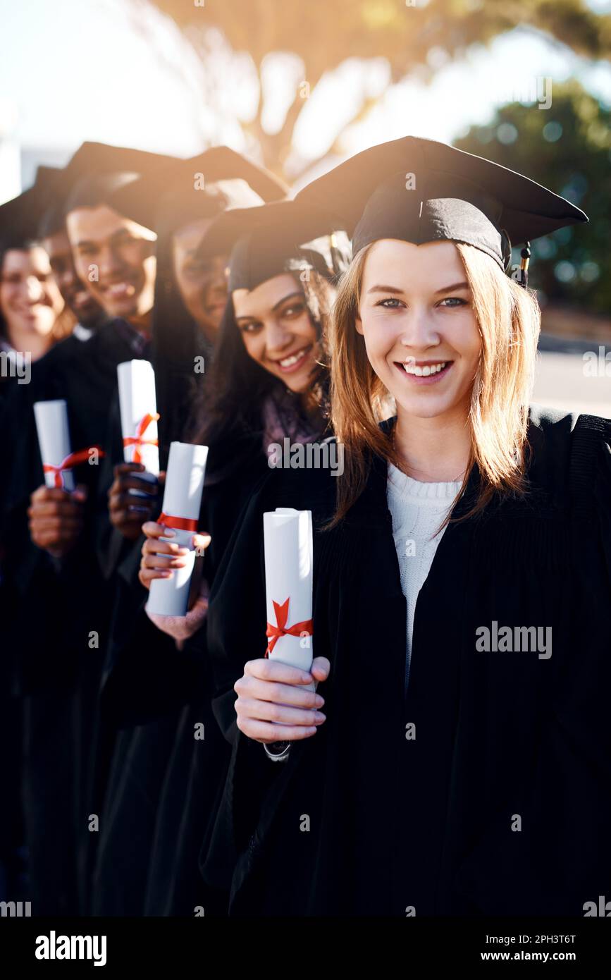 This is where our journey starts. Portrait of a group of students ...