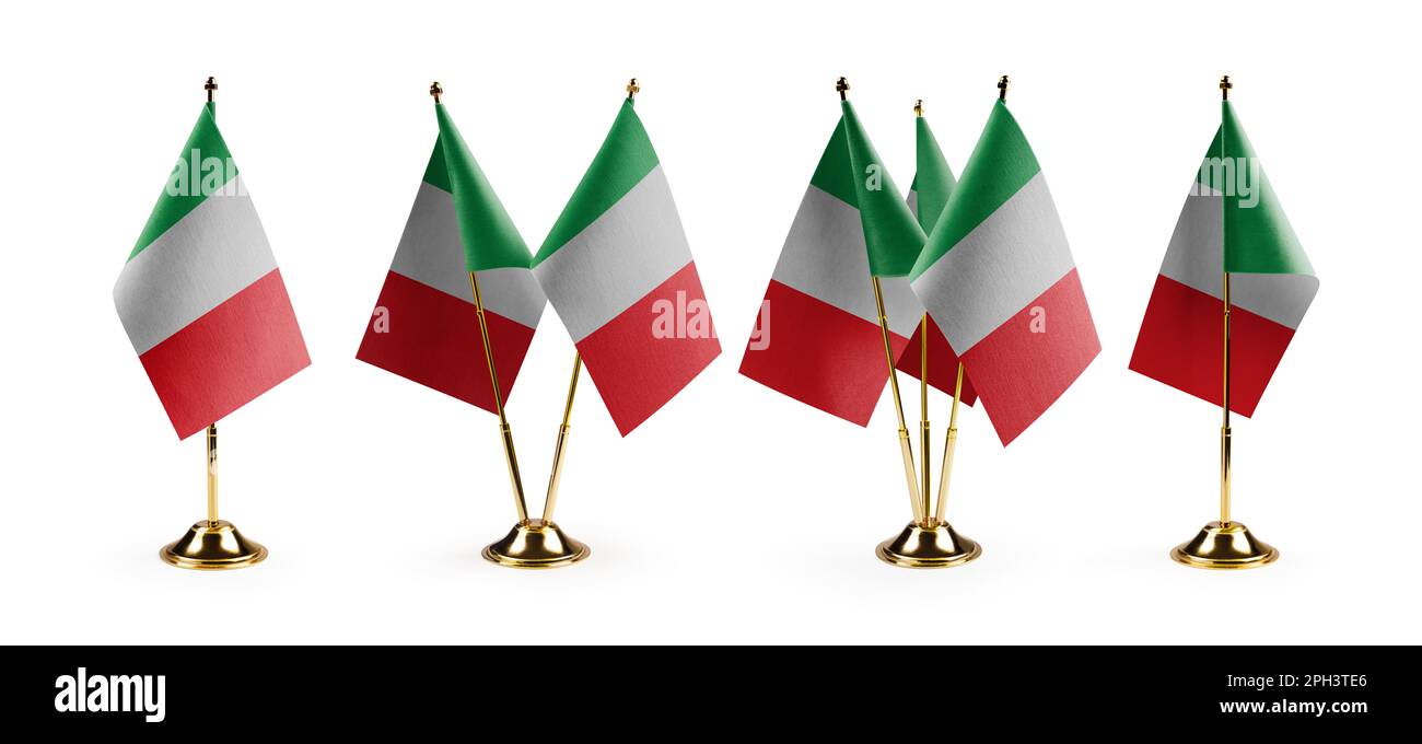 Small national flags of the Italy on a white background Stock Photo - Alamy