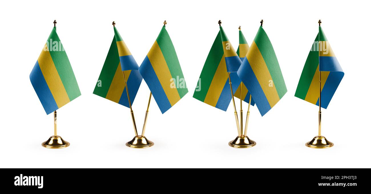 Small national flags of the Gabon on a white background Stock Photo - Alamy