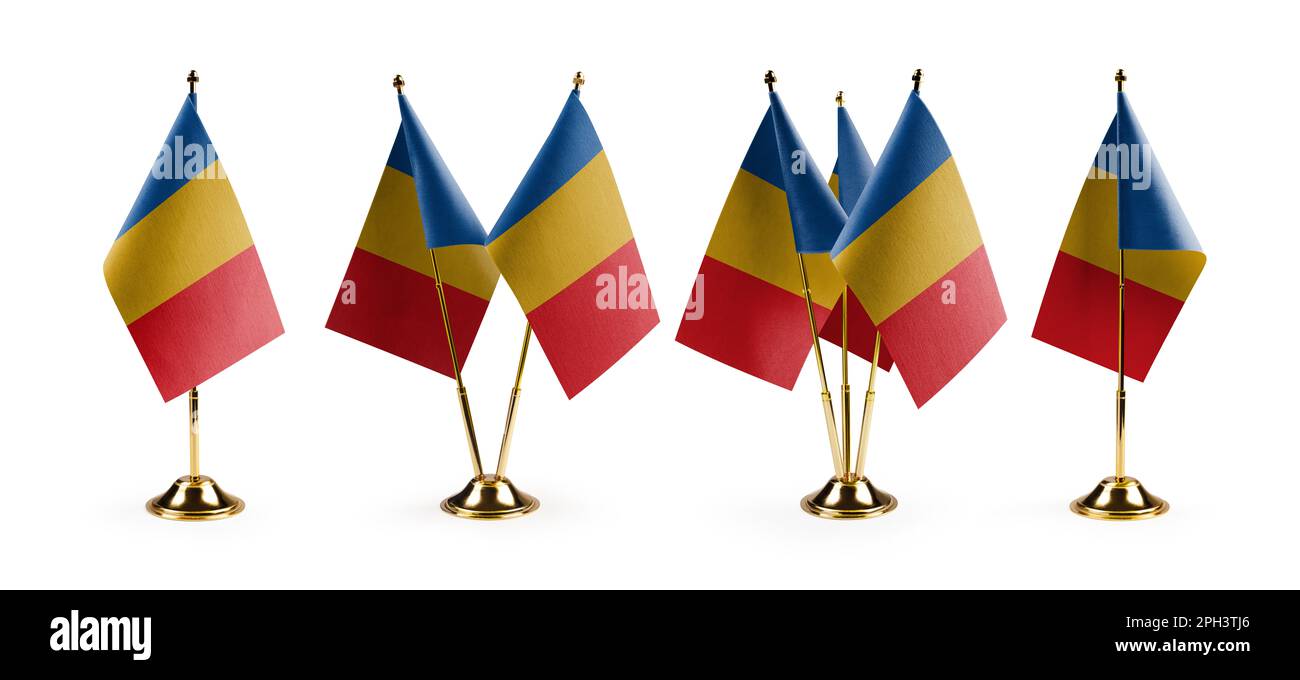 Small national flags of the Chad on a white background Stock Photo - Alamy
