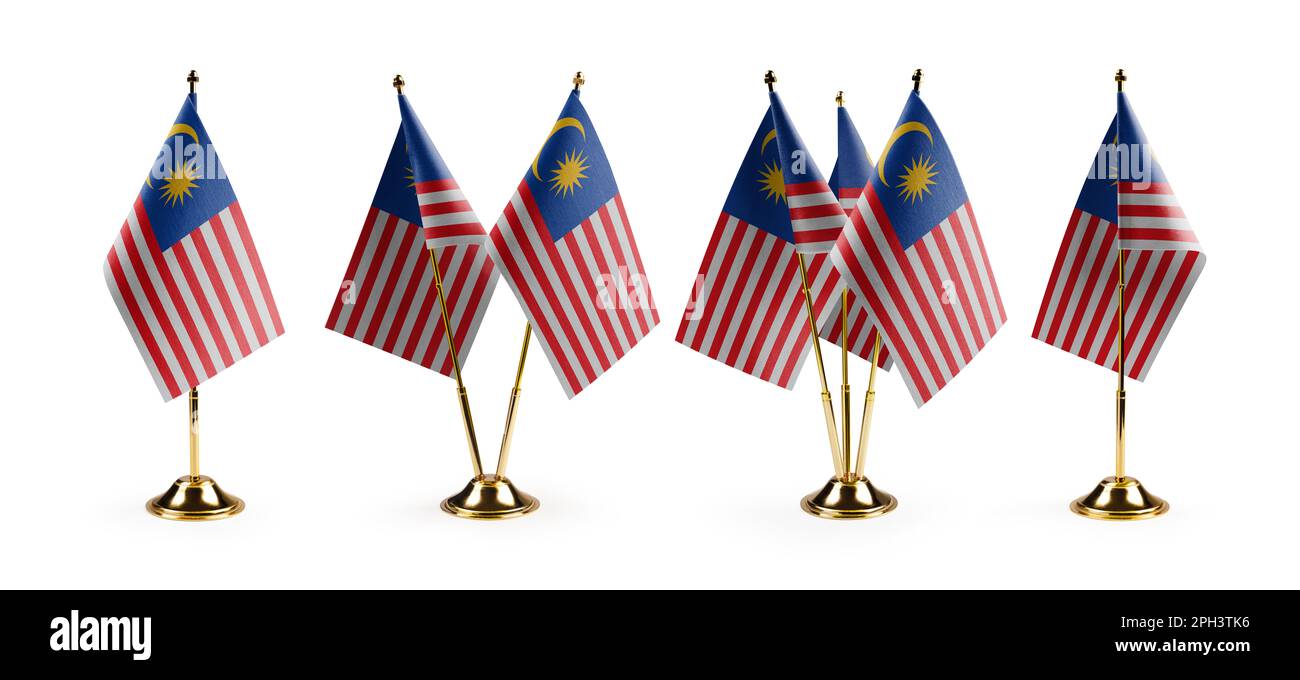 Small national flags of the Malaysia on a white background Stock Photo ...