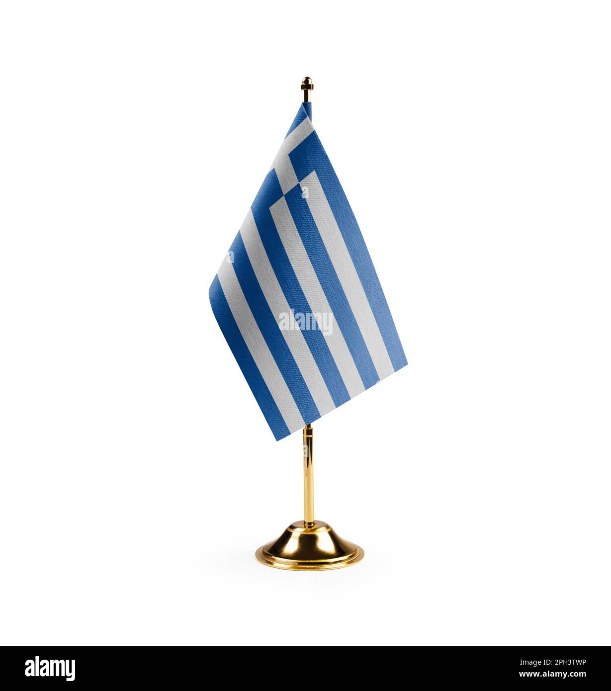 Small national flag of the Greece on a white background Stock Photo - Alamy
