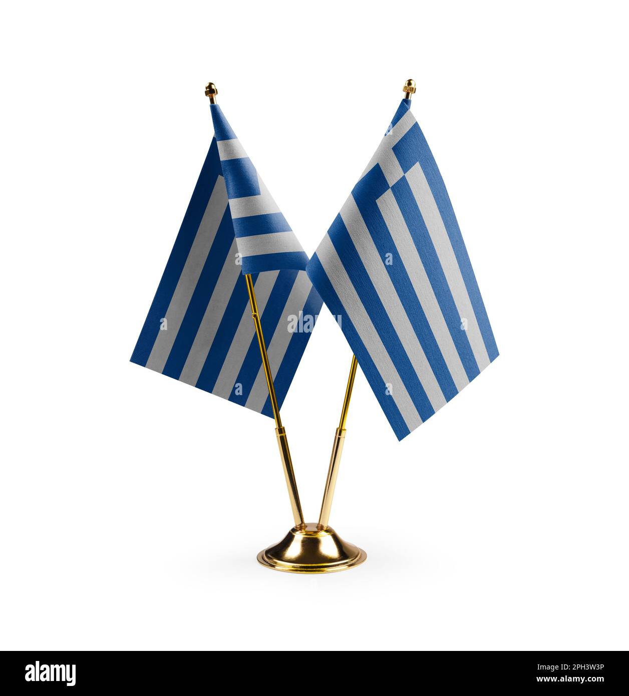 Small national flags of the Greece on a white background Stock Photo ...