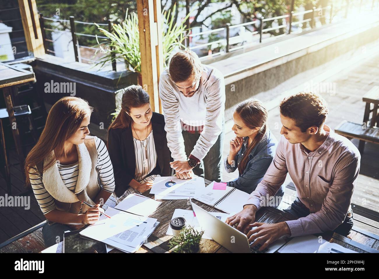 Keeping their collaboration casual. a group of colleagues having a ...