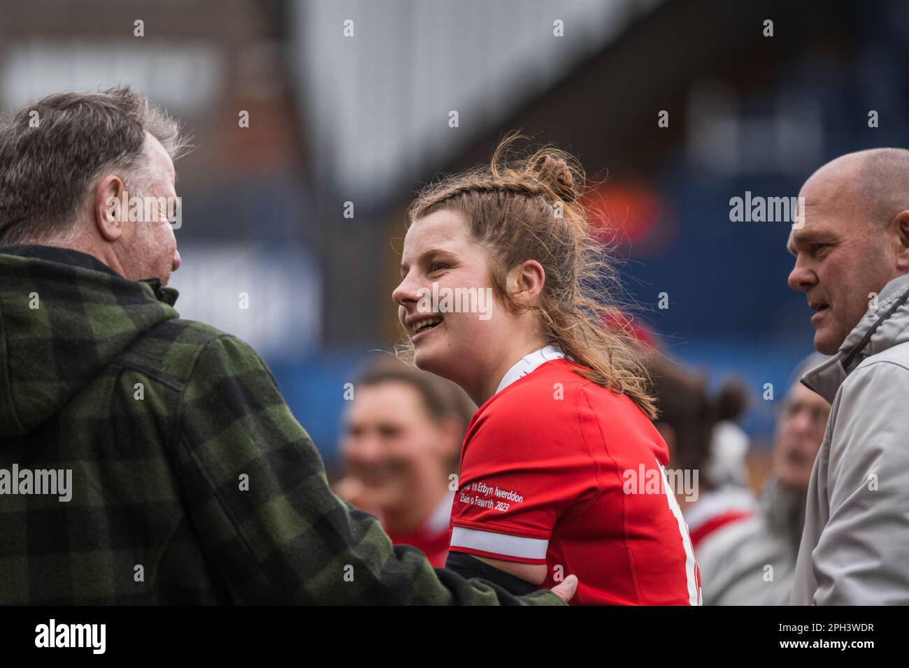 Cardiff, Wales. 25th March 2023. Kate Williams after her debut for ...