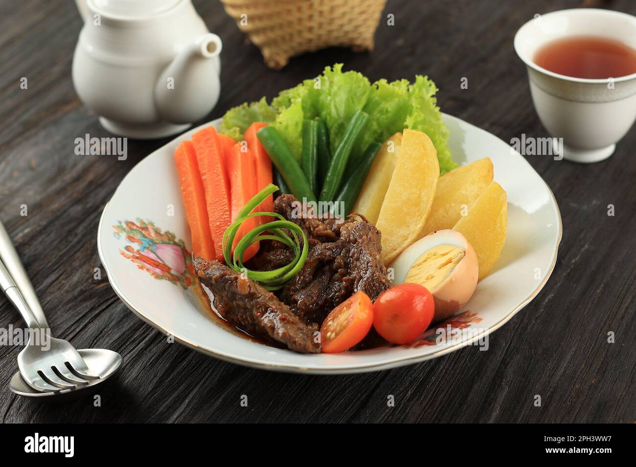 Selat Solo, Braised Beef Steak in Sweet Soy Sauce with Eggs, Potato ...