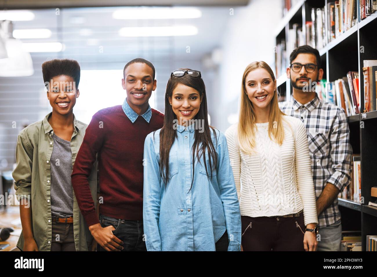College inspired us to think differently. university students standing ...