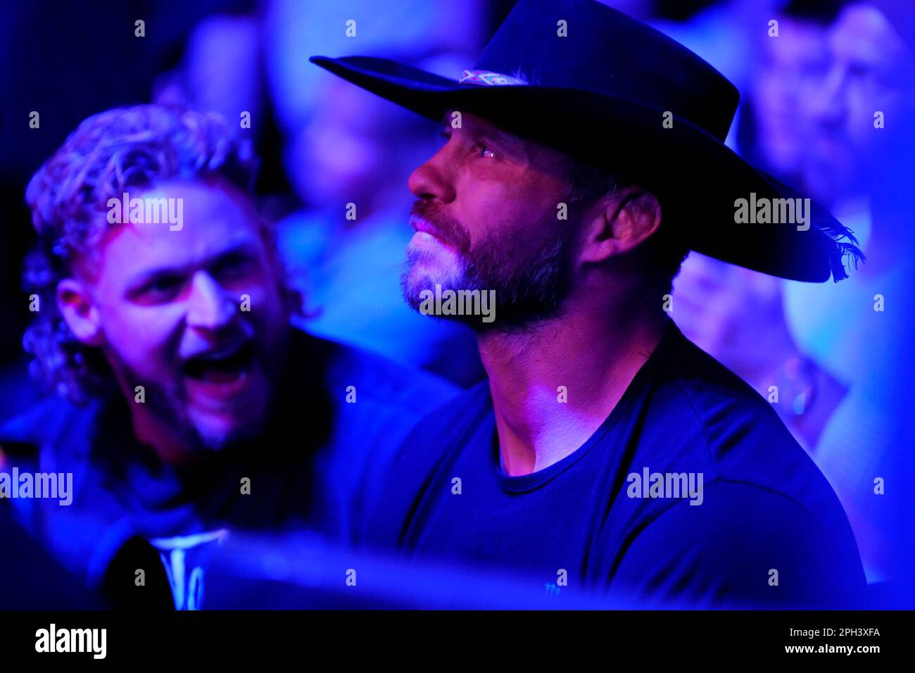 SAN ANTONIO, TEXAS - March 25: Donald “Cowboy” Cerrone reacts to his ...