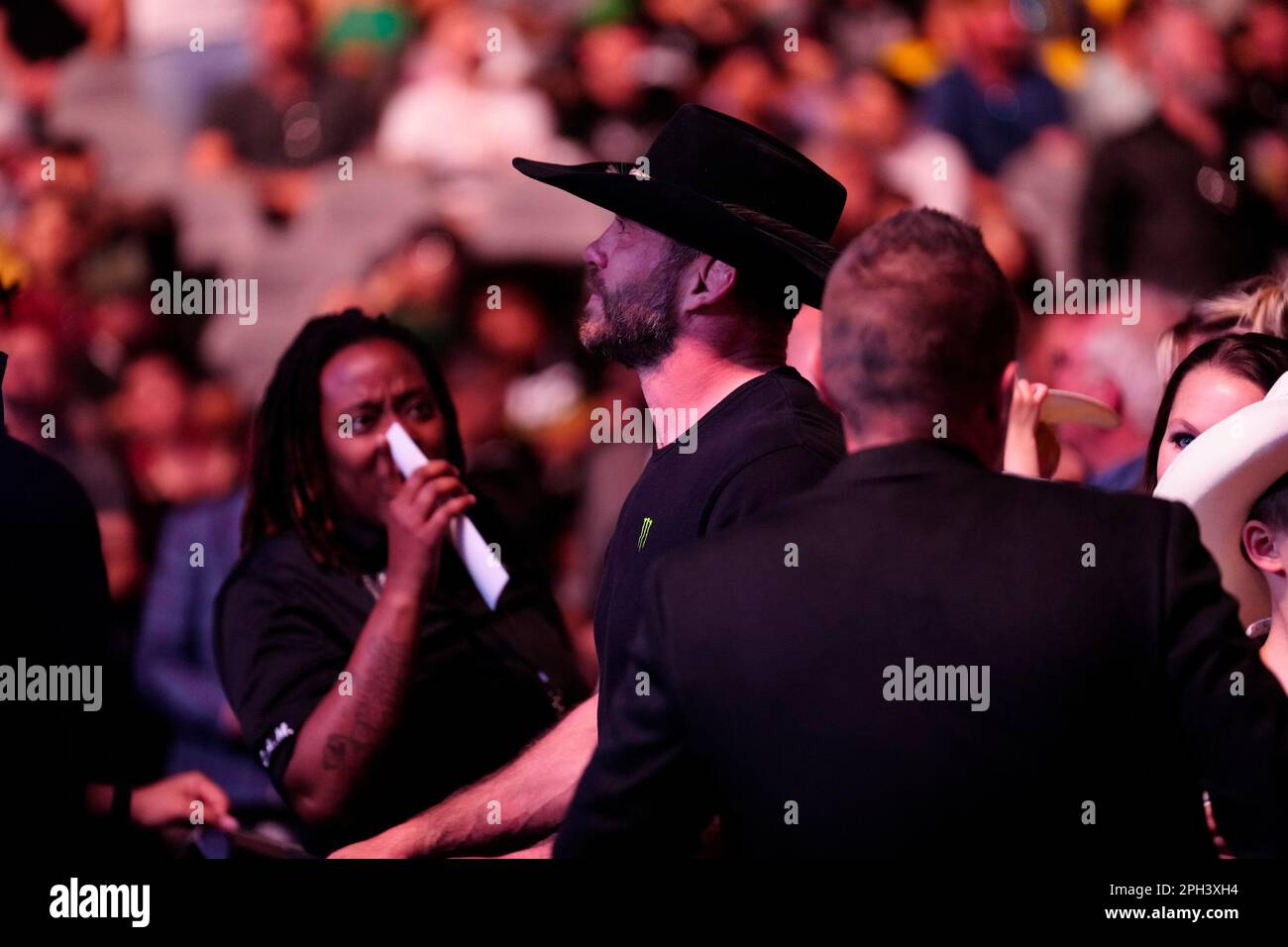 SAN ANTONIO, TEXAS - March 25: Donald “Cowboy” Cerrone reacts to his ...
