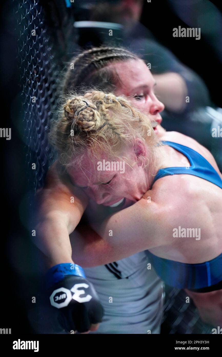 SAN ANTONIO, TEXAS - MARCH 25: (R-L) Holly Holm battles Yana Santos in ...