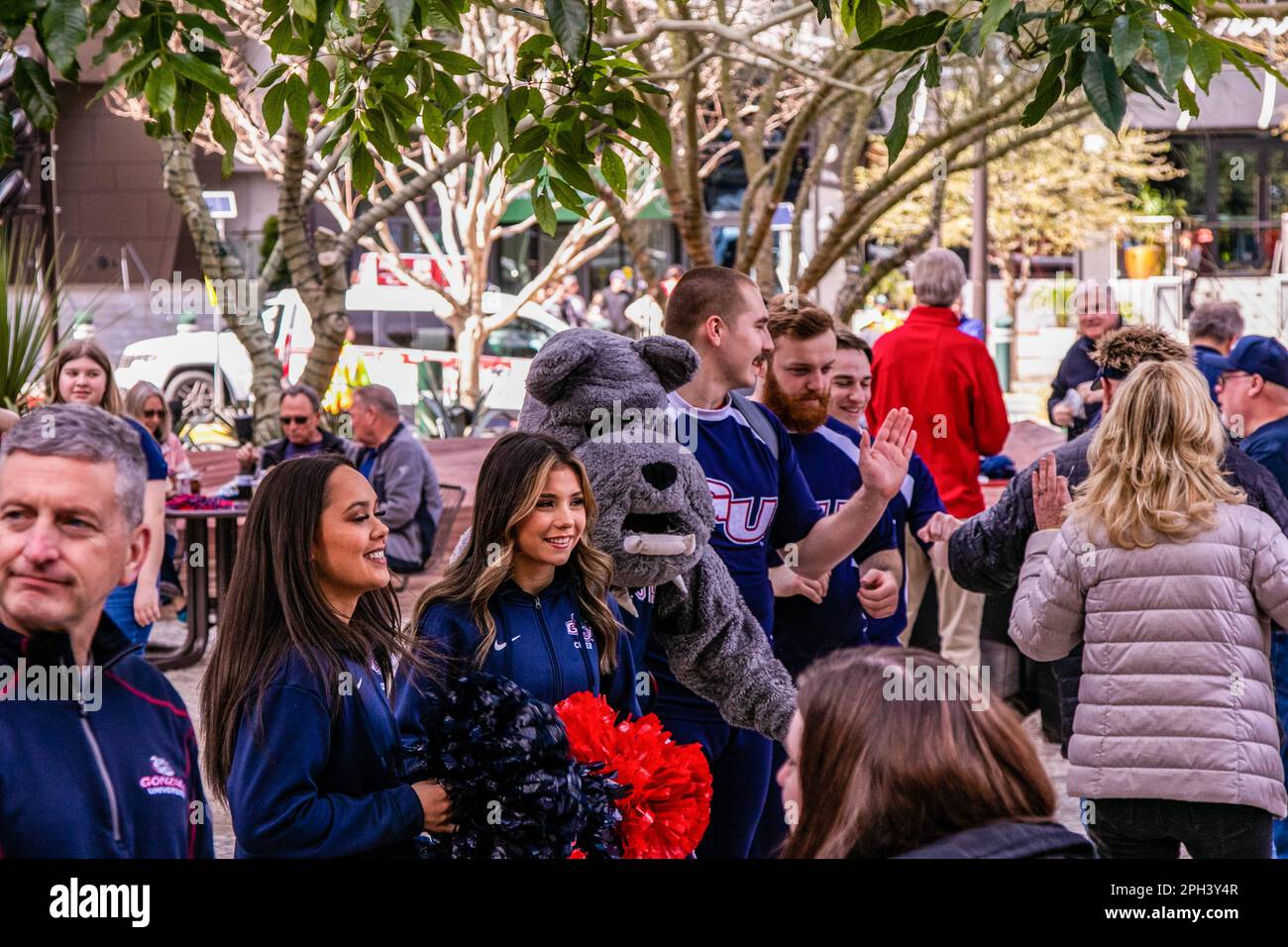 Las Vegas, United States. 23rd Mar, 2023. Gonzaga Bulldog Mascot spike ...