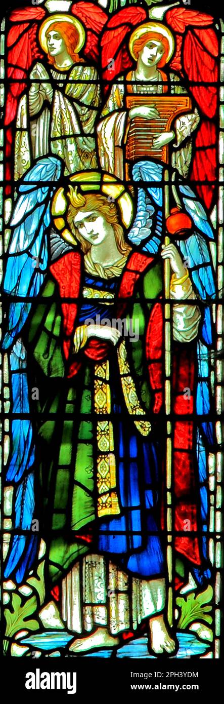 Archangel, Saint Raphael, stained glass window, Blakeney, Norfolk ...