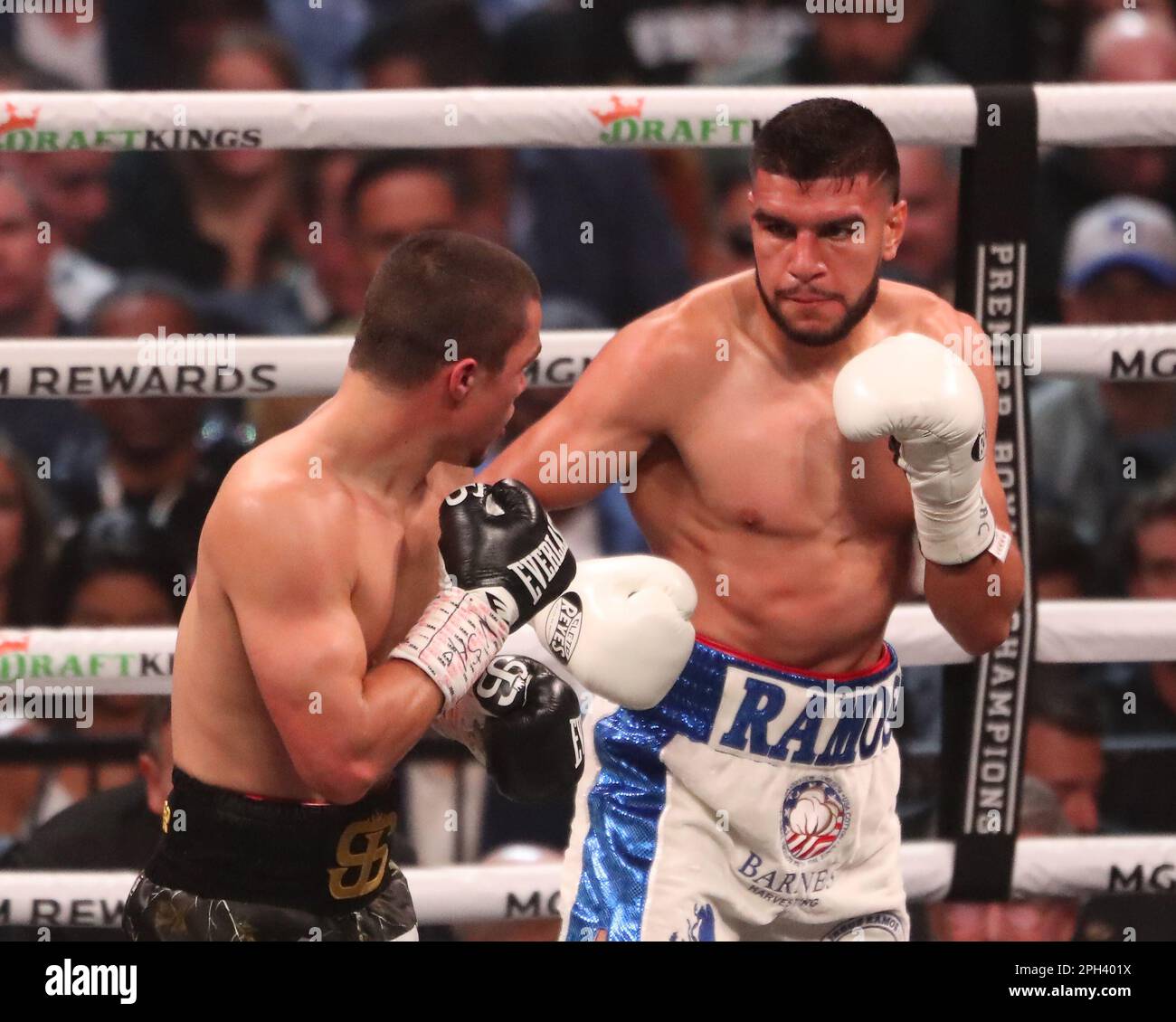 LAS VEGAS, NEVADA - MARCH 25: (R-L) Jesus Ramos battles Joseph Spencer ...