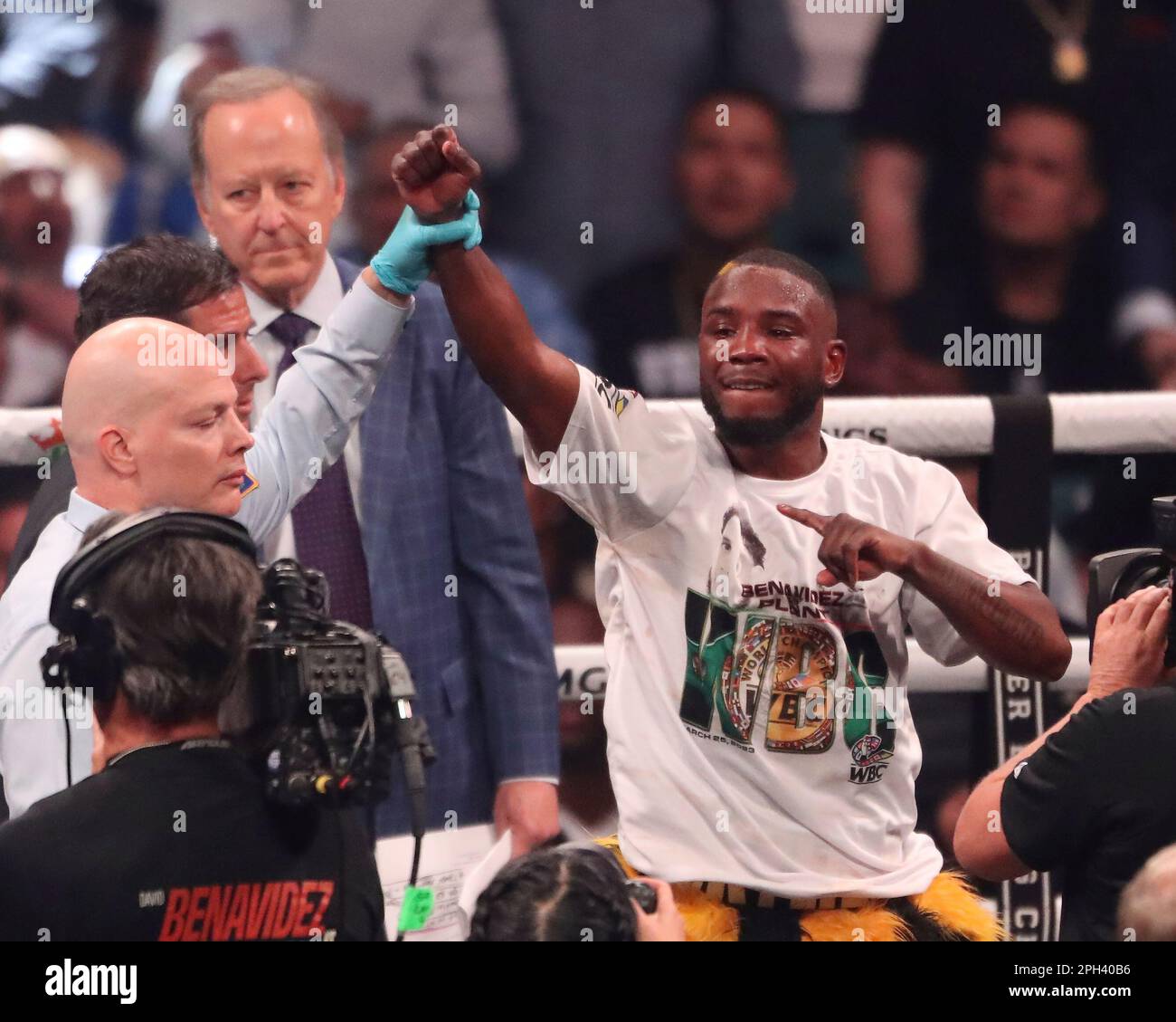 LAS VEGAS, NEVADA - MARCH 25: Chris Colbert in the ring after his ...