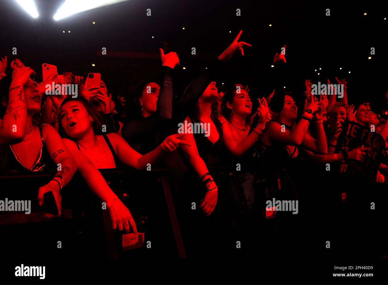 Rome, Italy. 25th Mar, 2023. Fan of the rock band Maneskin attends the ...