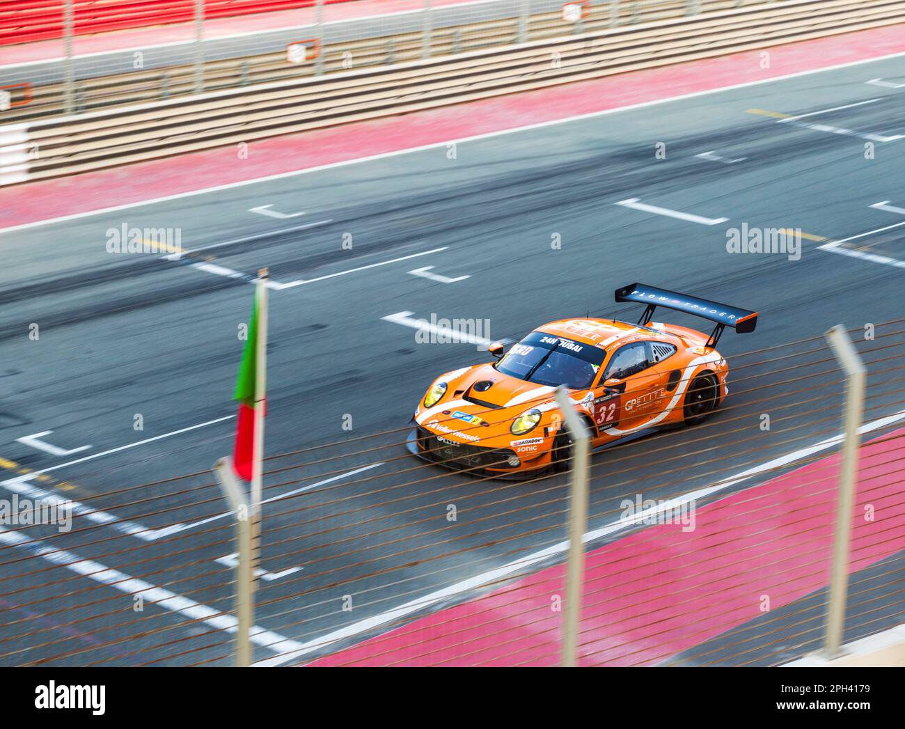 Dubai, UAE - 01.14.2023 - Racing cars on Dubai Autodrome circuit during ...