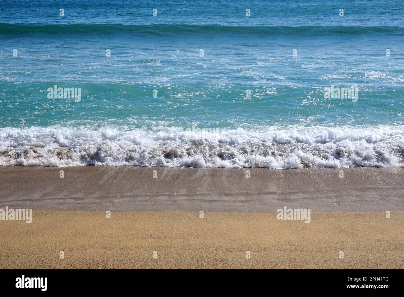 seaside background, ocean wave on sandy beach Stock Photo - Alamy