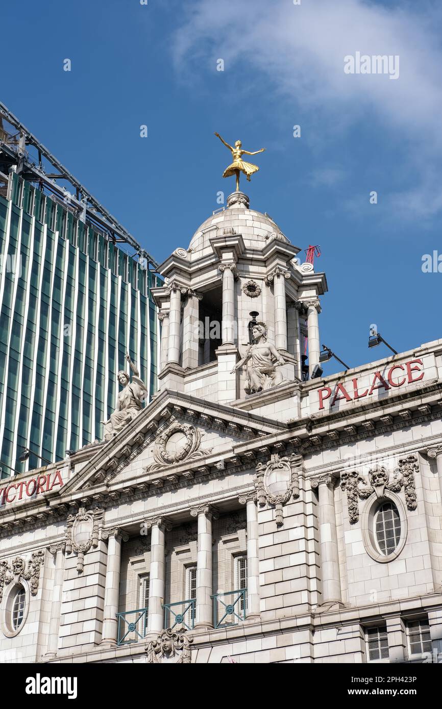 Replica Gilded Statue of Anna Pavlova on the Cupola of the Victoria Palace Theatre Stock Photo ...