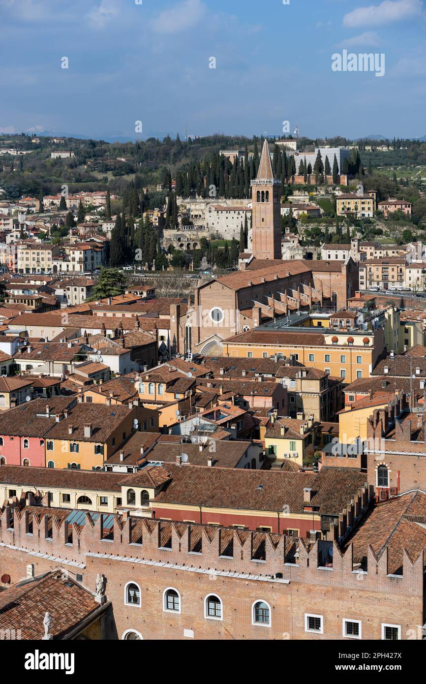 View of Verona from the Lamberti Tower Stock Photo - Alamy