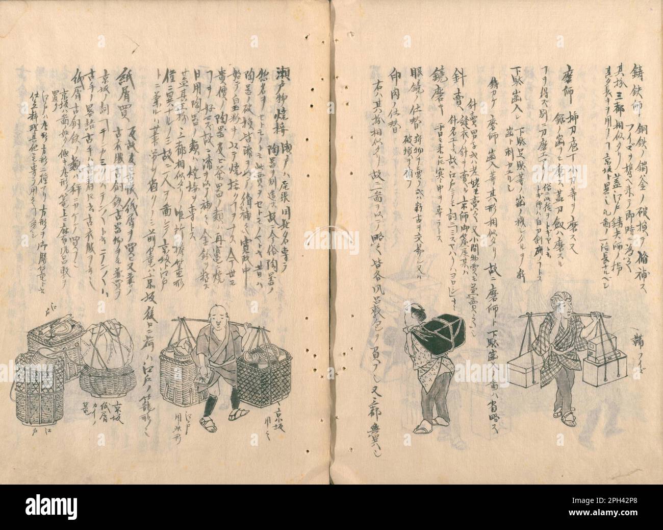 Illustration of jobs of Edo period in Japan. From "Morisada Manko ...