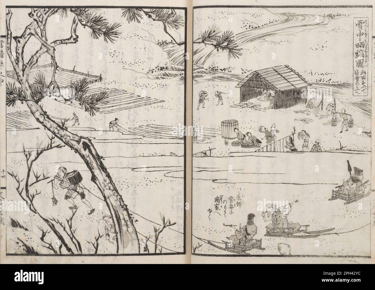 Illustration of "Hokuetsu Seppu (Snow stories of North Etsu Province ...