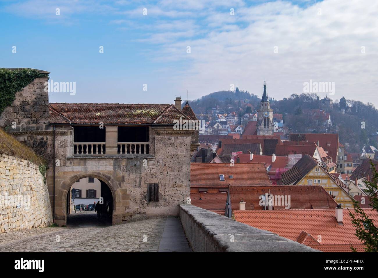 Lower Castle Gate and View of the Old Town, Tuebingen Stock Photo - Alamy