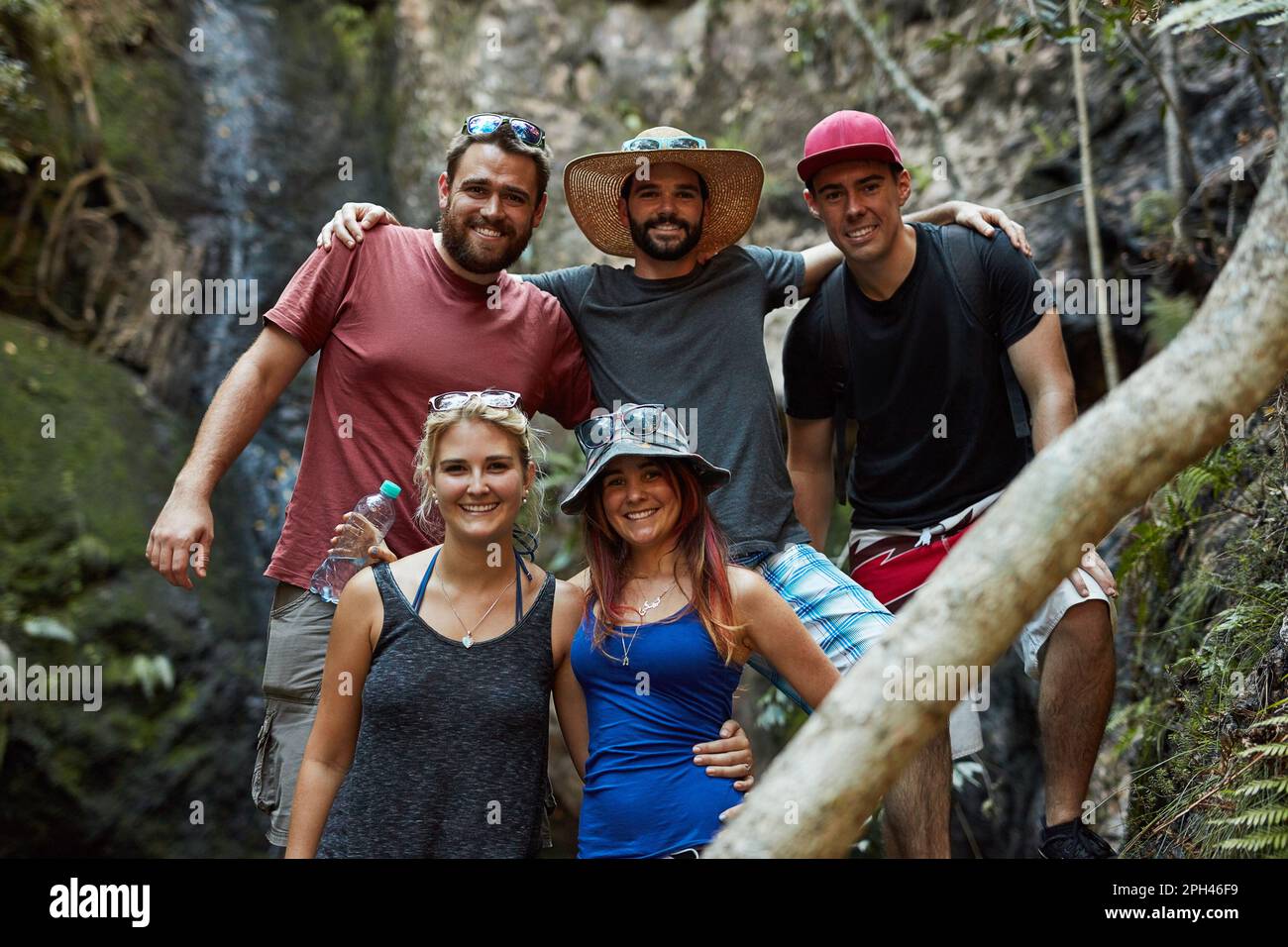 Fun in the forest. young people spending the day outside Stock Photo ...