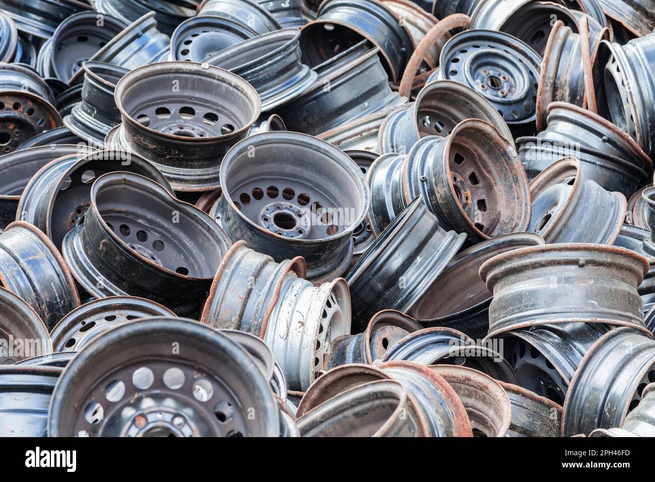 Scrap metal, rims Stock Photo - Alamy